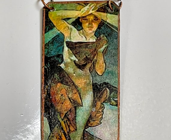 Pendant Necklace Alphonse Mucha the Morning Star 1900s Art - Etsy