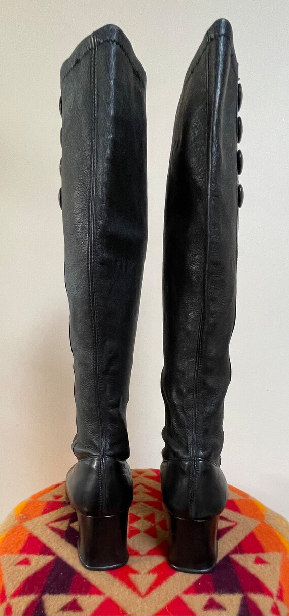 Victorian Style Go Go Boots Style Vintage Italian Bla… - Gem
