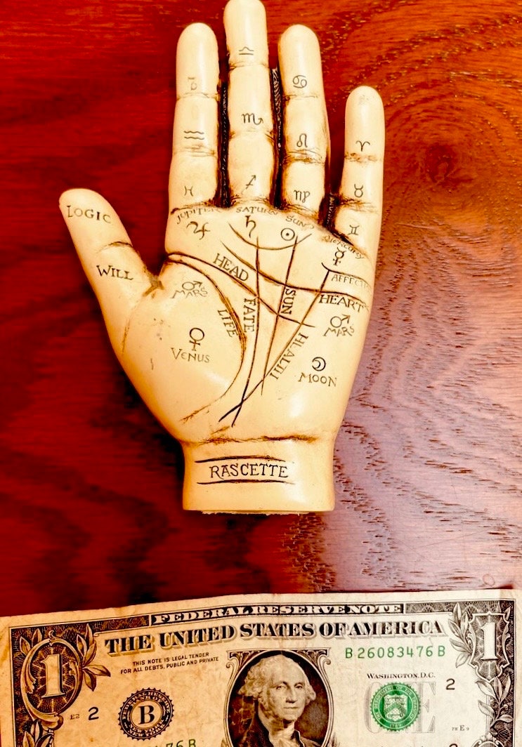 Unique Palmistry Life Lines Hand Model Sculpture Fortune Telling Palm ...