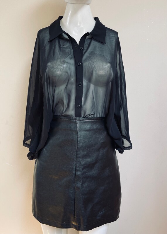 Beautiful Y2K Transparent Sheer Flowing Cape Blouse B… - Gem