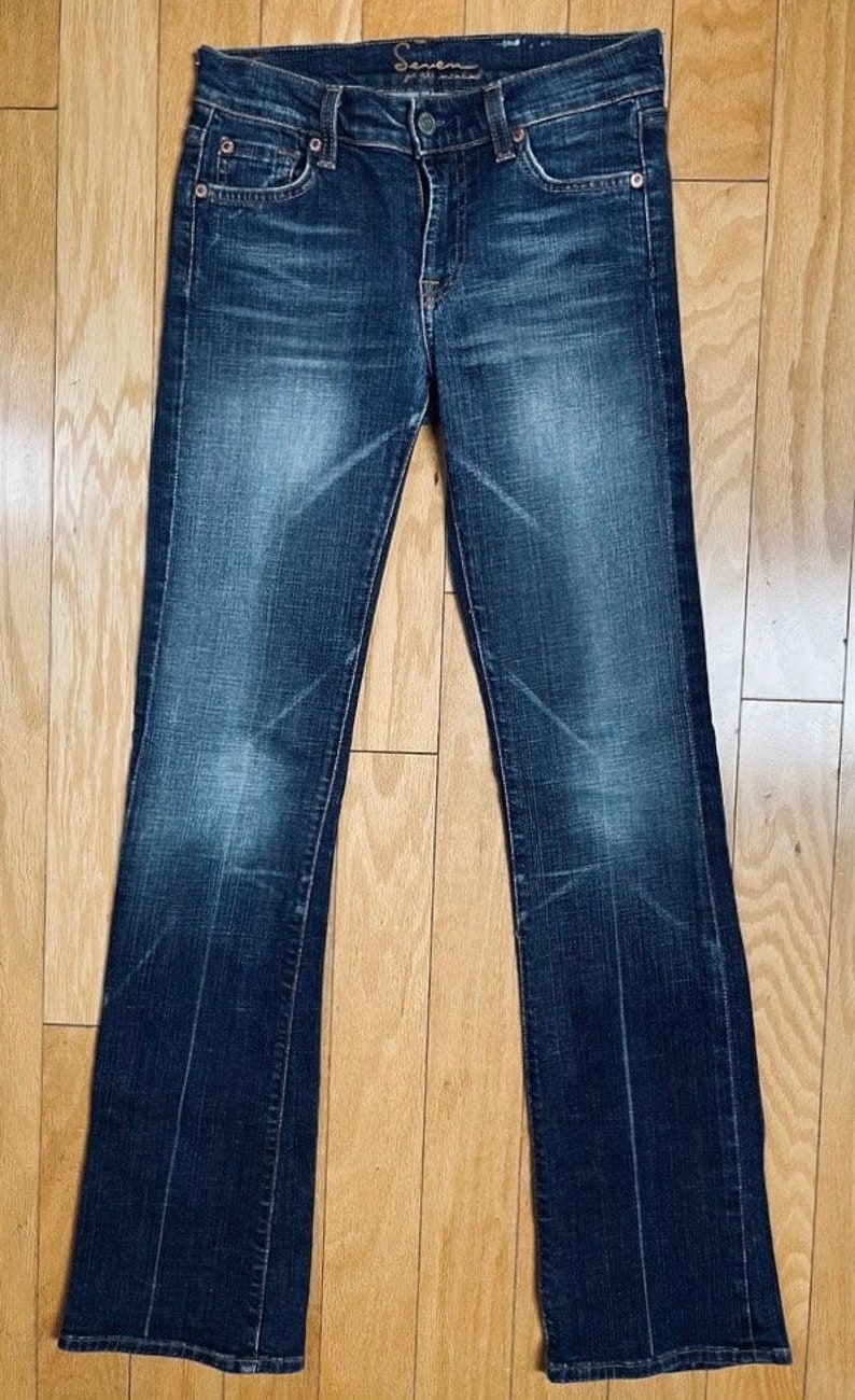 Y2K 7 for All Mankind Blue Denim Jeans Low Waist Classic Bootcut Style ...