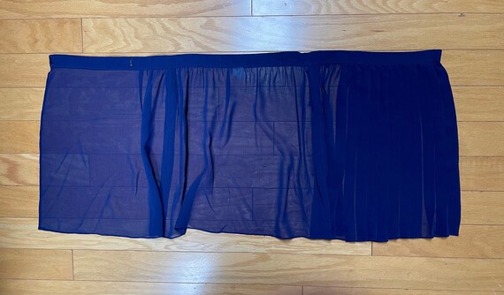70s Sheer Pleated Chiffon Gossamer Light Navy Blue Wr… - Gem