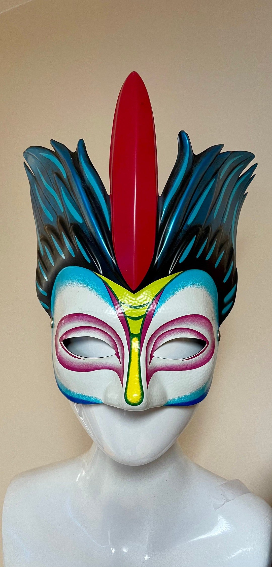 Vintage Cirque Du Soleil Green Lizard Adult Mask 2002 Mystère Show ...