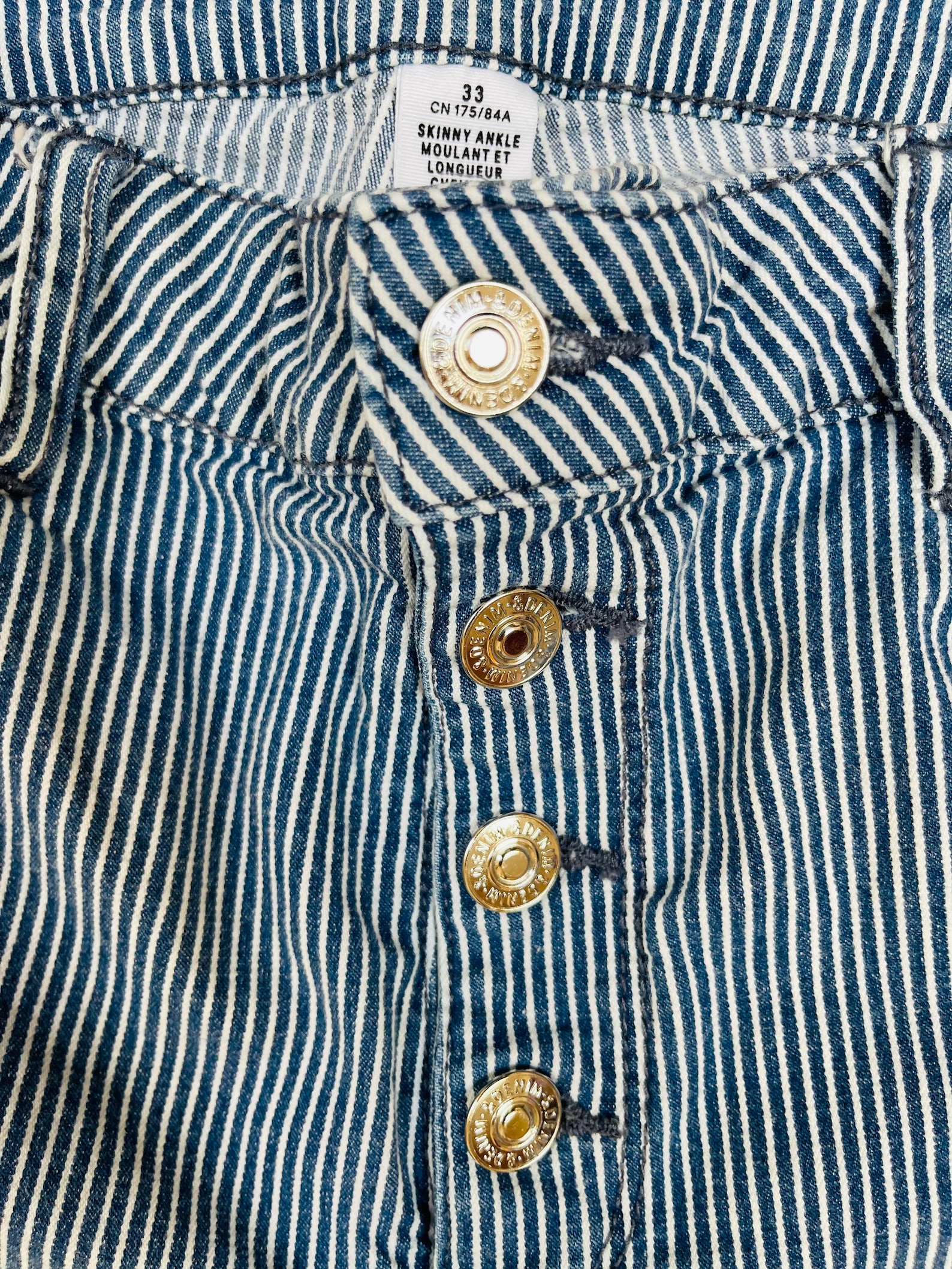 80s Pin Stripe / Hickory Striped / Train Engineer Stripe Blue & White ...