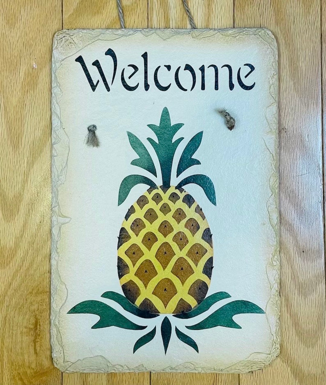 Pineapple Welcome Sign Kitchen Foyer Porch Patio Garden Guestroom ...