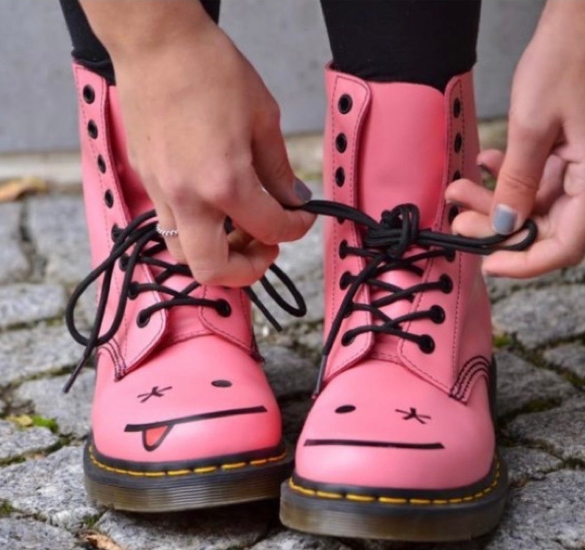 RARE Deadstock Doc Marten’s Bubble Gum Pink “acid Pink Hincky Smiley ...