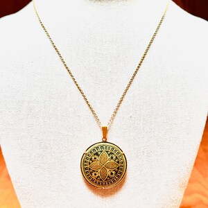 1970s Spanish Damascene Medallion Gold & Black Enamel Floral Engraved ...