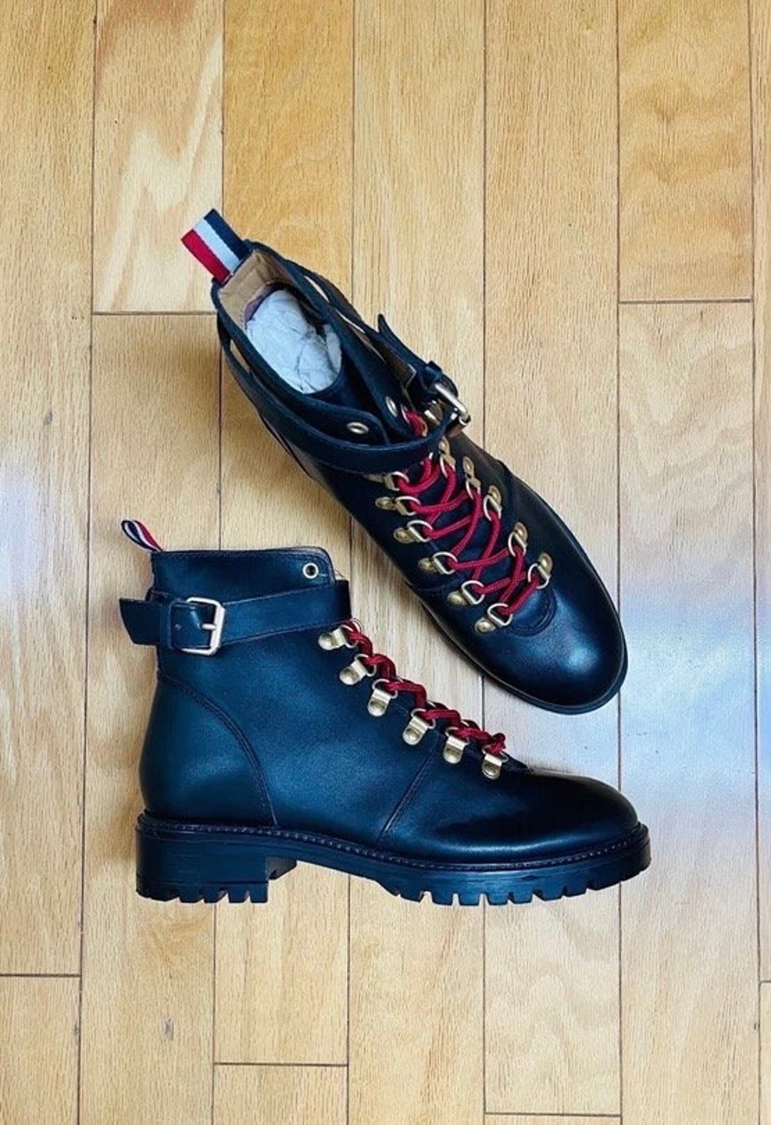 NWOT Black & Gold Combat Boots Hiking Boots Never Worn New Without Tags ...