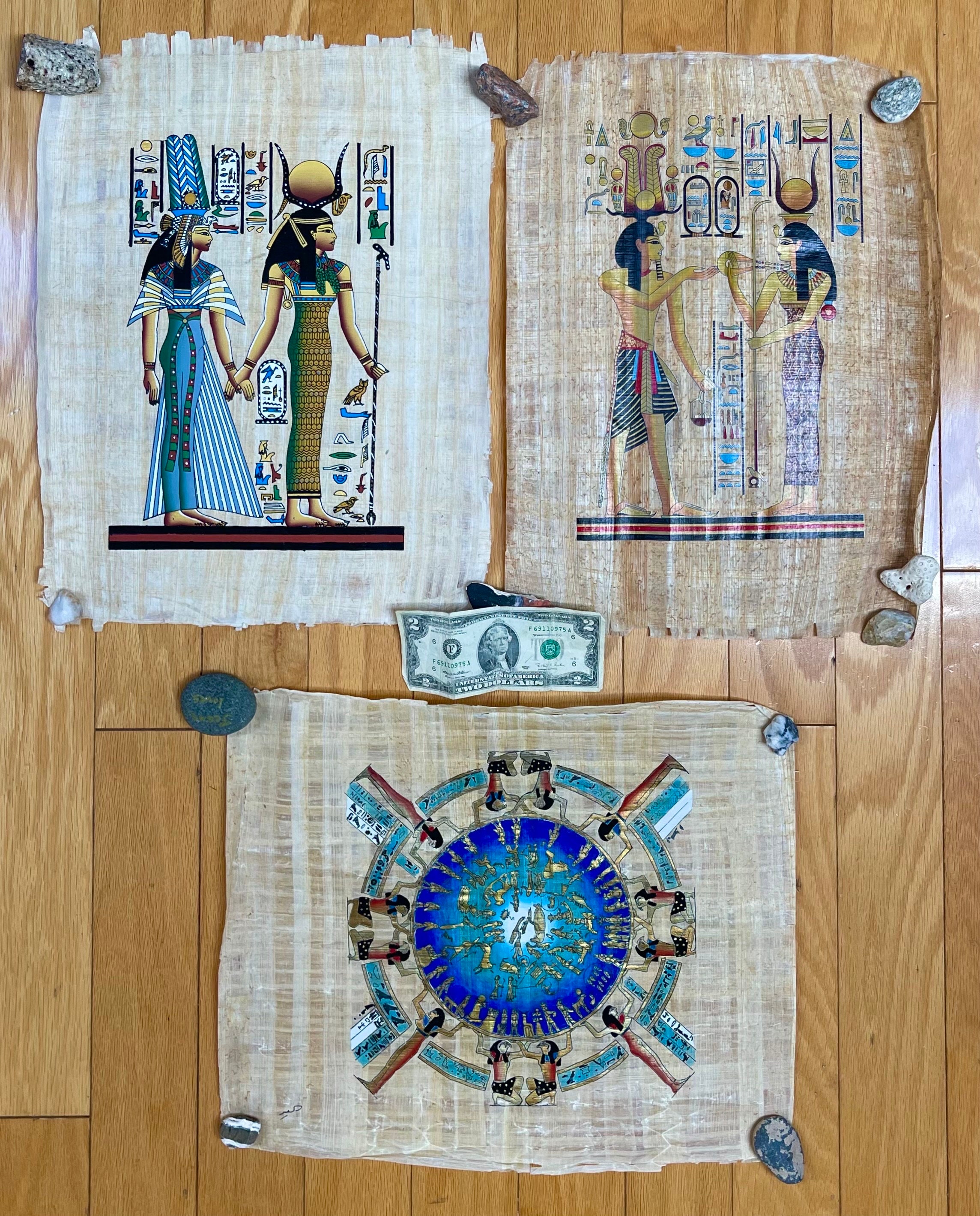 Vintage Hand Painted Egyptian Papyrus Ancient Egypt Art: - Etsy