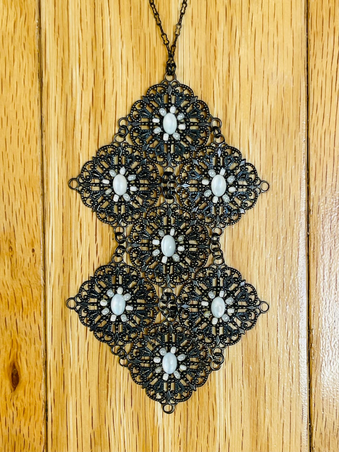 Antique Victorian Style Ornate Filigree & Mabe Pearl Embellishment ...