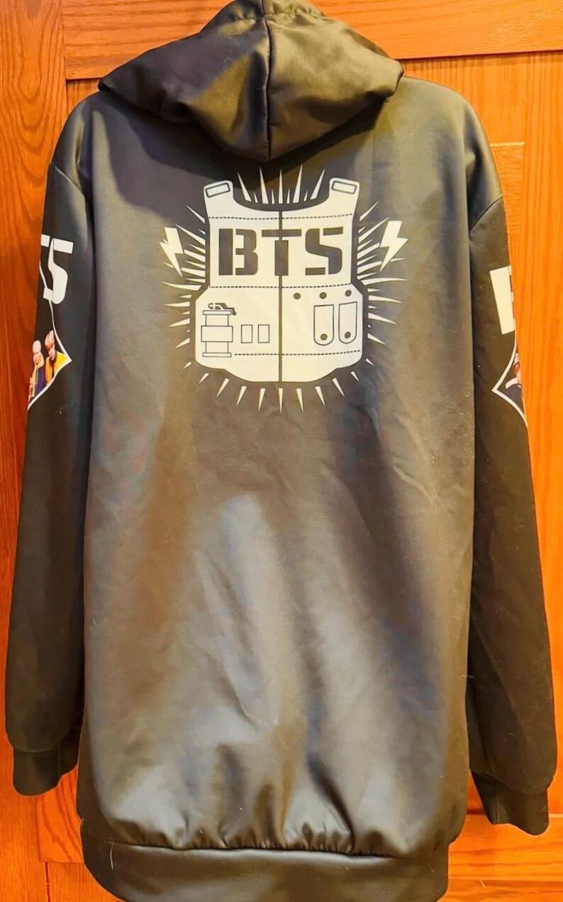 Amazing BTS Hoodie Photographic Image on Front & Sleeve K-pop Band ...