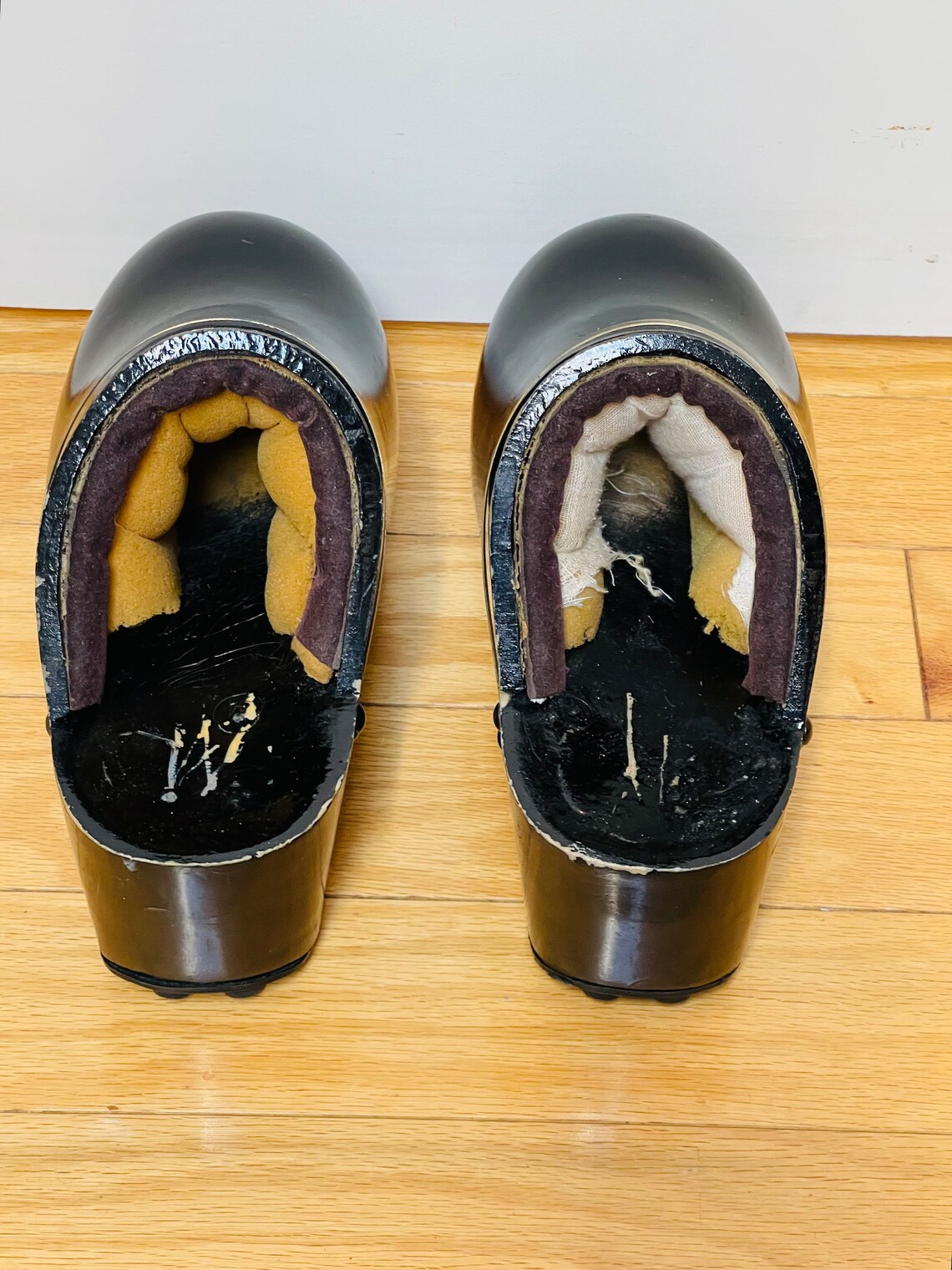 RARE 70s Black Famolare Platform Patent Black Clogs 1973 Famolare ...