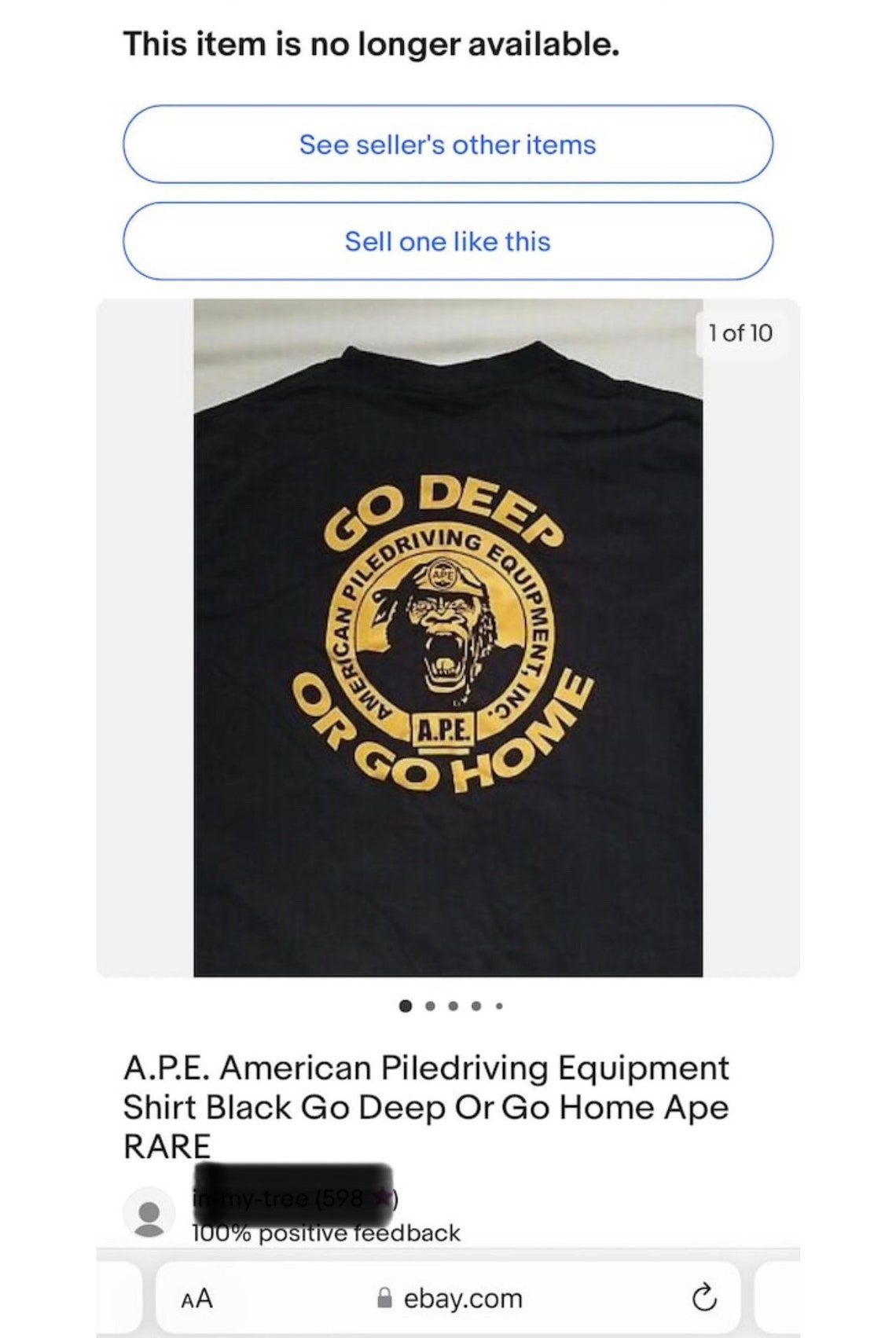 RARE Awesomely Cool 1990s Industrial Workwear Ape Graphic Tshirt Raw ...