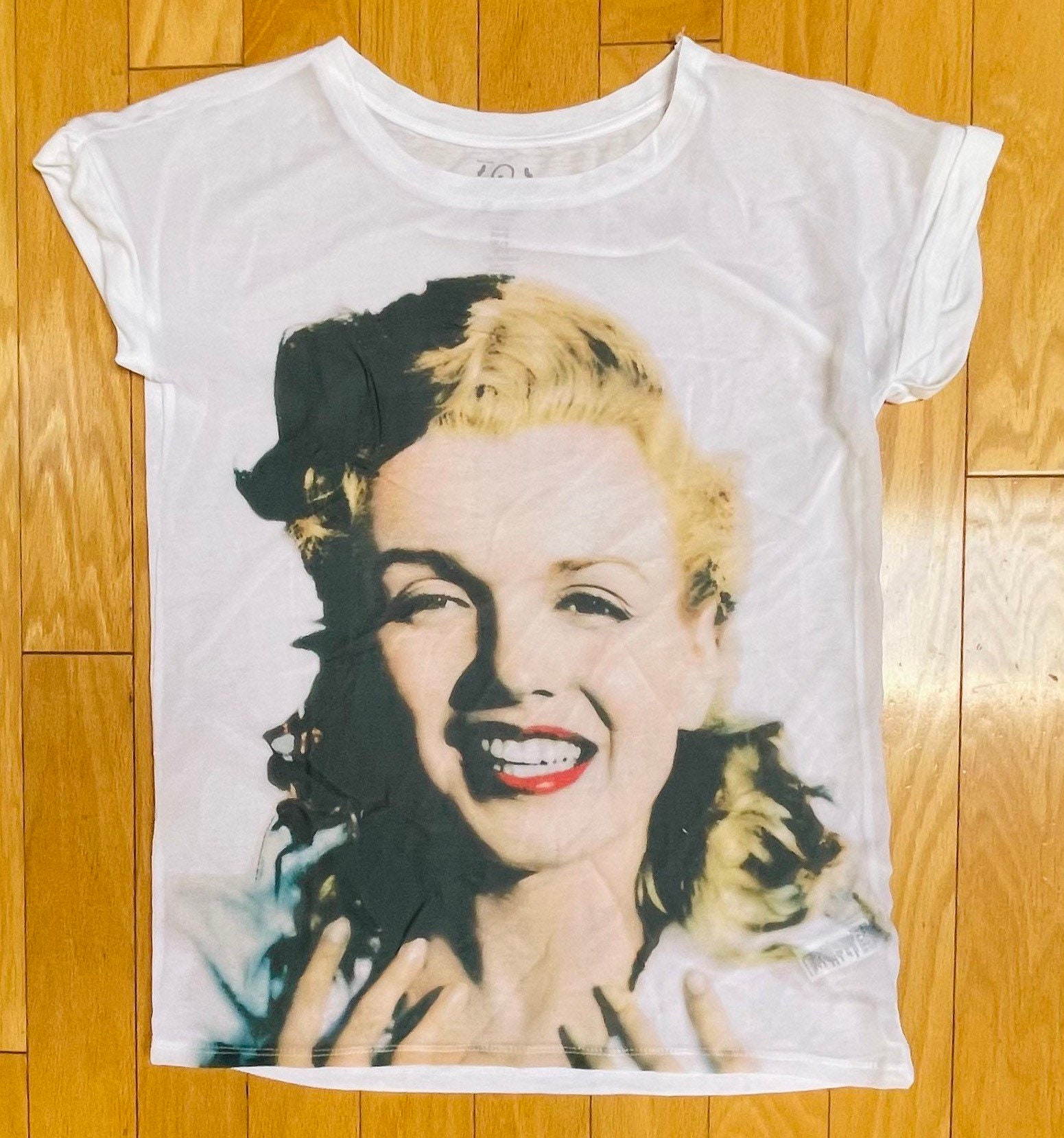 80s Tissue Thin Semi Sheer Marilyn Monroe Norma Jean Tunic Long T-shirt ...