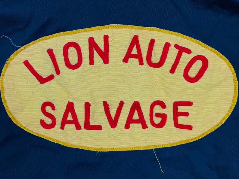 Vintage 1950s Mechanics Jacket Dark Blue Large Back Patch Front Pocket ...