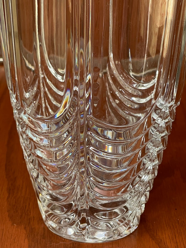 Gorgeous Deep Faceted Crystal Glass Vase Heavy Weighted Unique ...