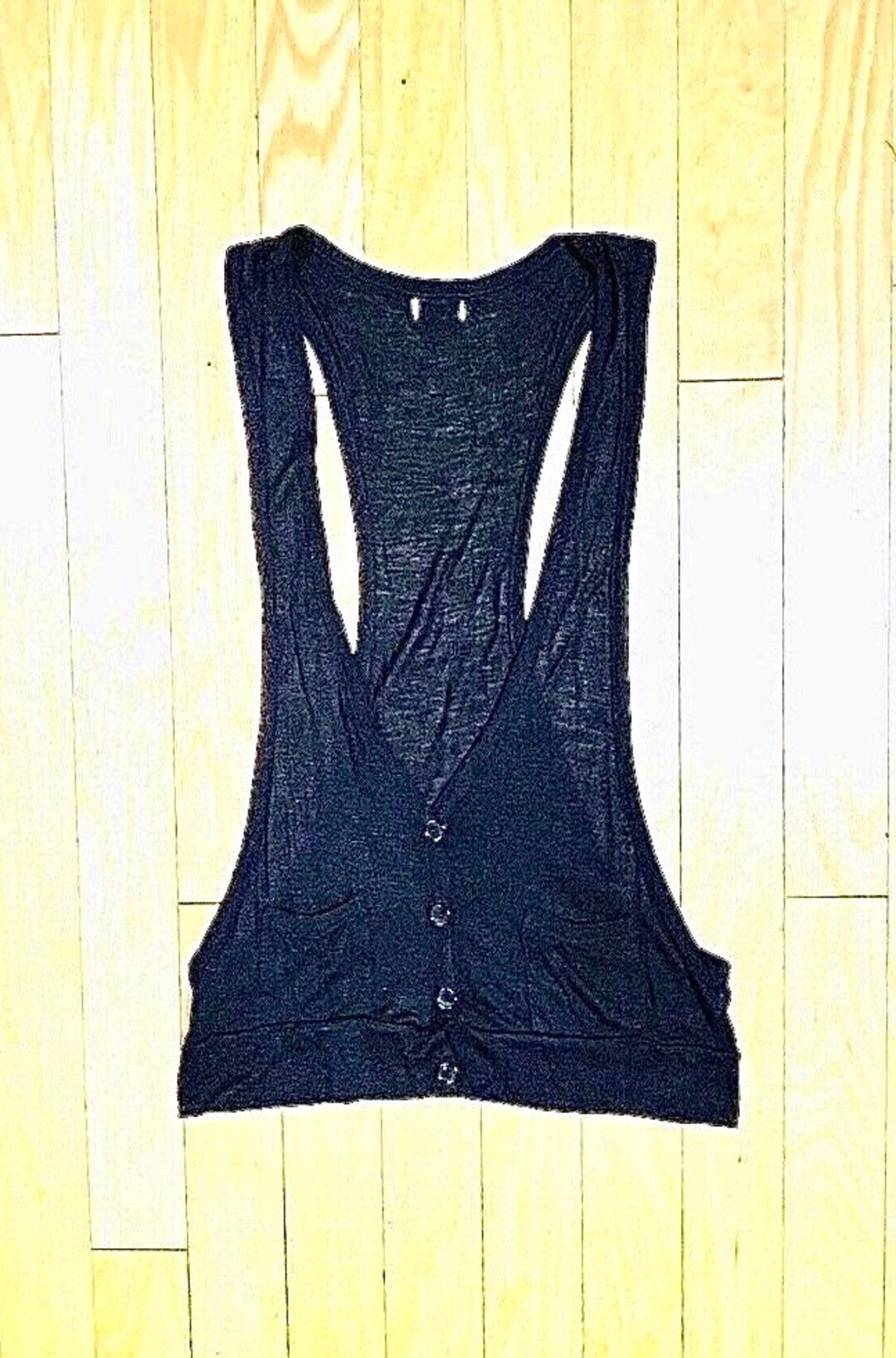 90s Black Semi Sheer Sexy Vest Deep V-front Deep Armholes Racer Back ...