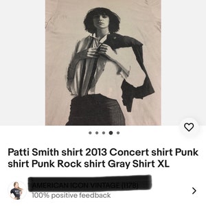 RARE Patti Smith Merch BANGA Tour Concert T-shirt Robert Mapplethorpe ...