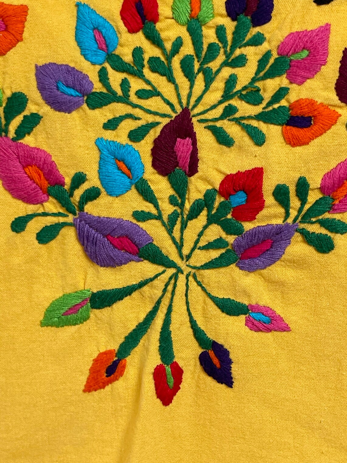 Handmade Mexican Oaxacan Huipil Indigenismo Blouse Cantelope Color ...