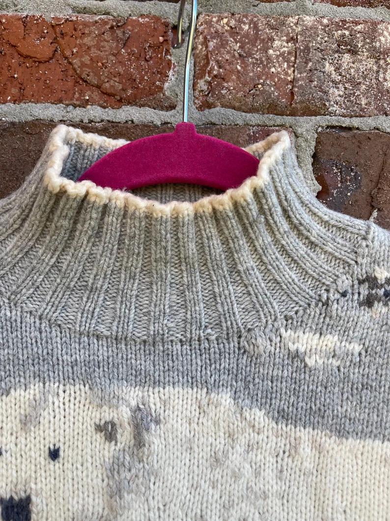 RARE Vintage Ralph Lauren Winter Theme Lambs Wool Hand-knit Intarsia ...