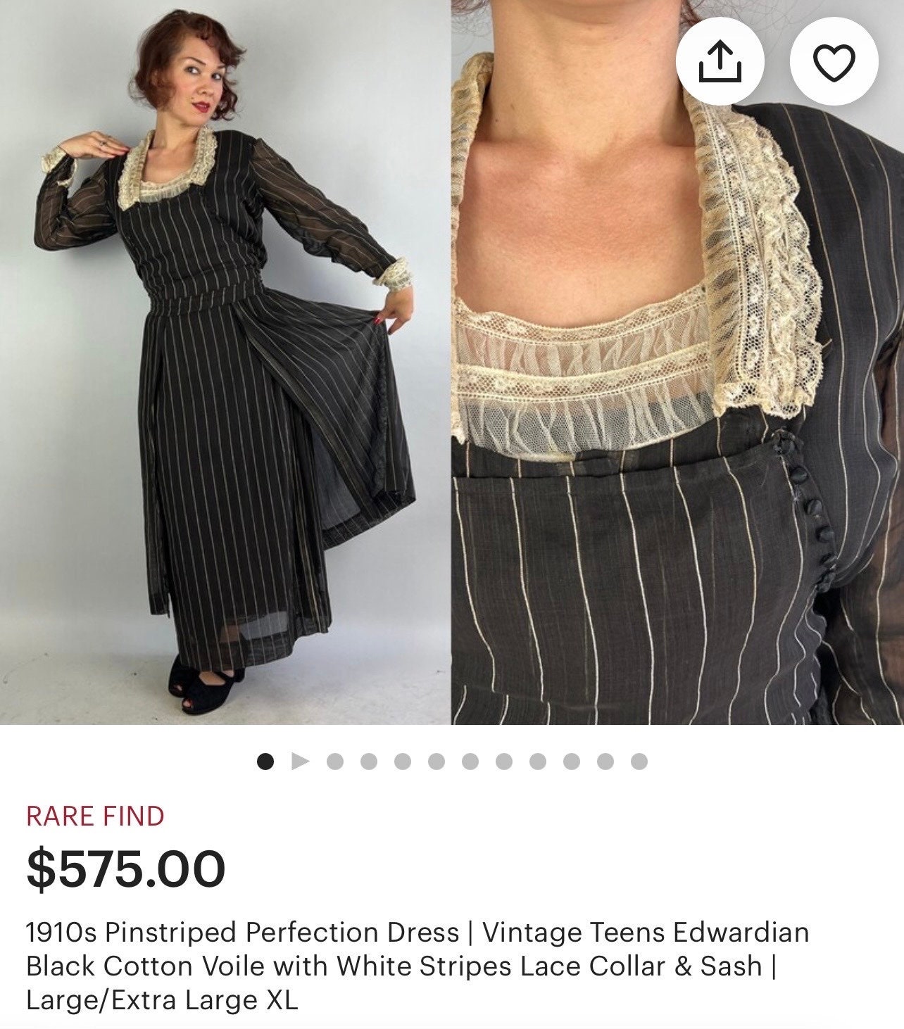 Beautiful Handmade Vintage Regency Style Ruched Peplum Party Dress ...