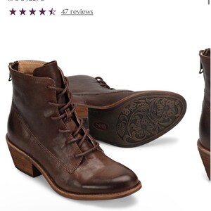 BORN Vintage Leather Handcrafted Boots Victorian Style Lace up Whiskey ...