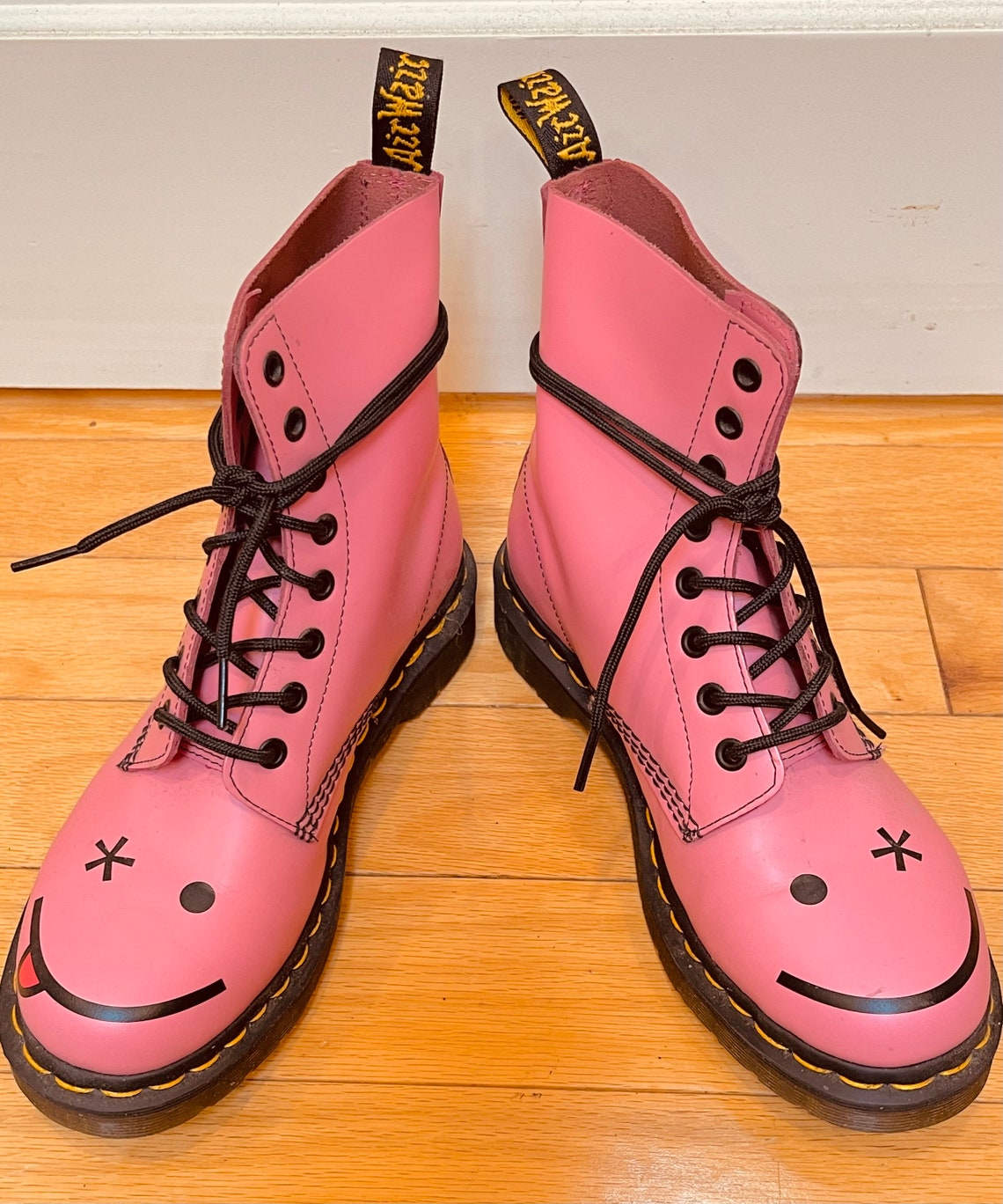 RARE Deadstock Doc Marten’s Bubble Gum Pink “acid Pink Hincky Smiley ...