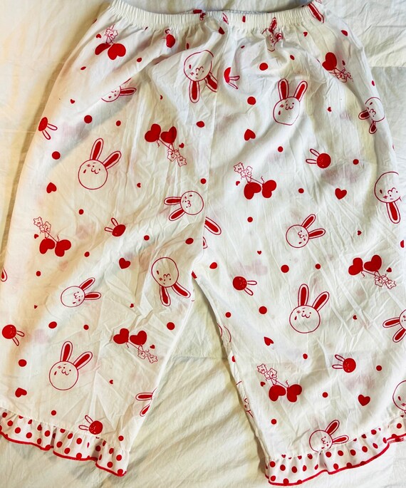 1960s Bunny Rabbit Pajama Set Sleeveless Smock Top Ca… - Gem