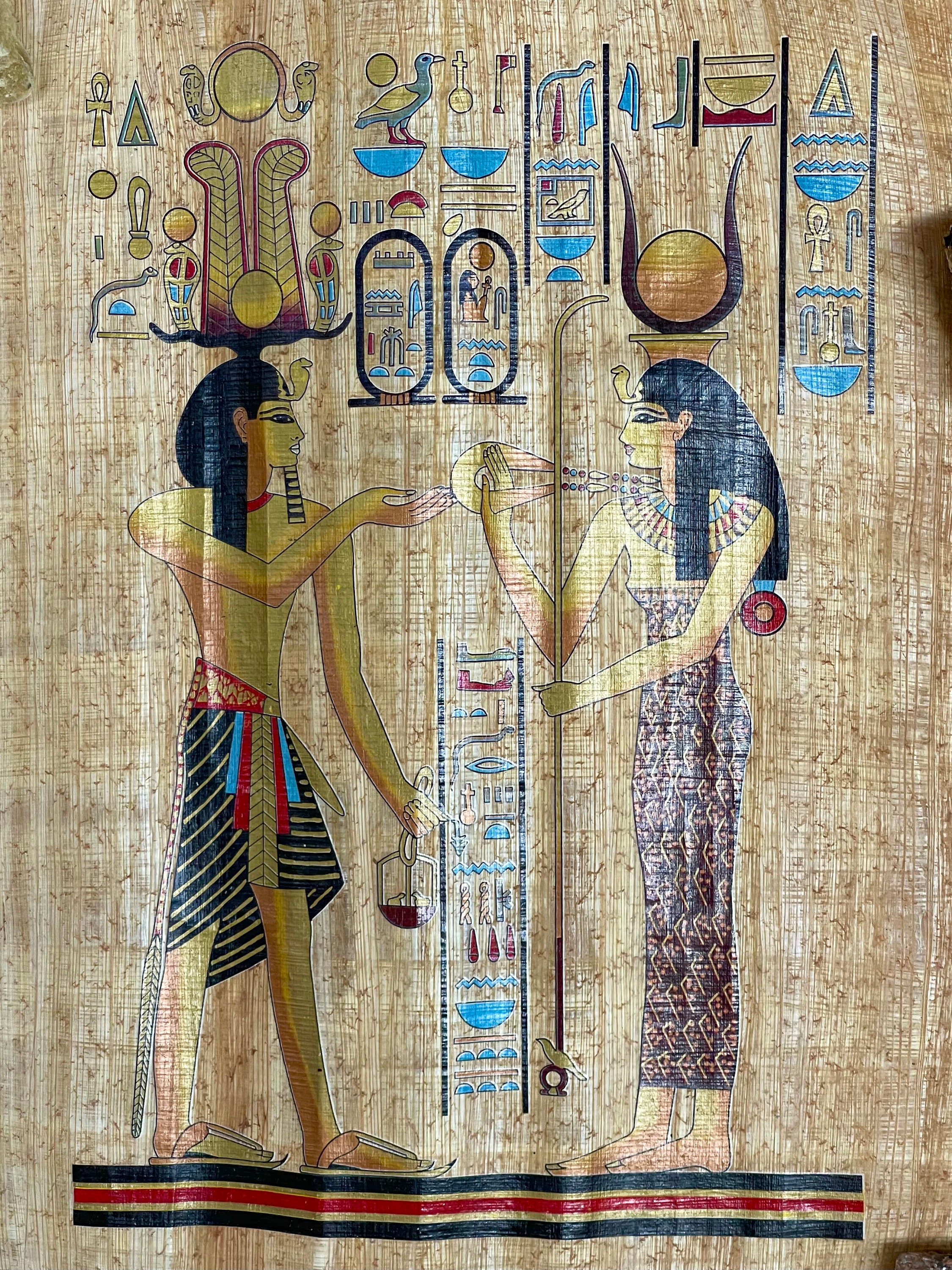 Vintage Hand Painted Egyptian Papyrus Ancient Egypt Art: - Etsy