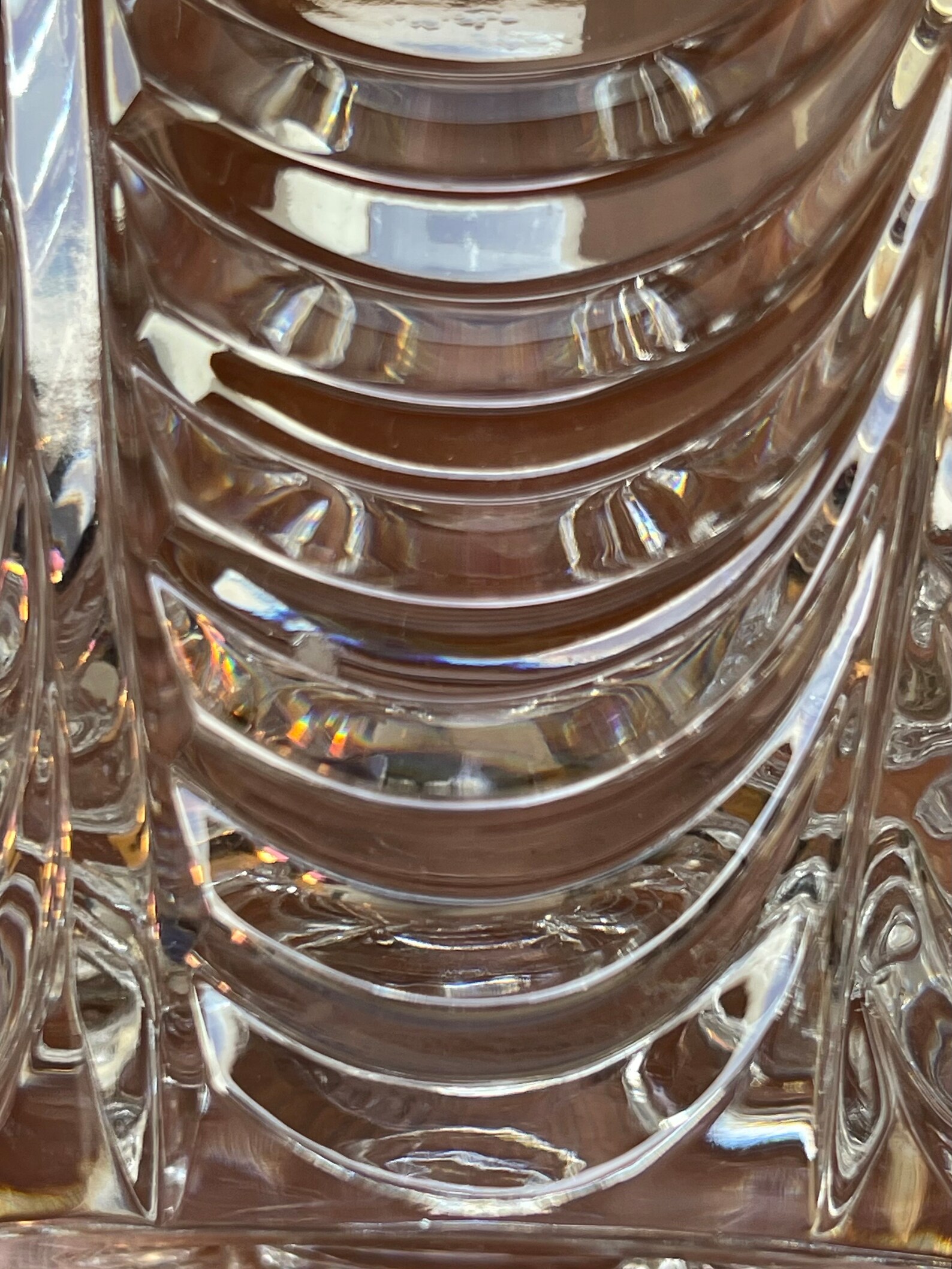 Gorgeous Deep Faceted Crystal Glass Vase Heavy Weighted Unique ...
