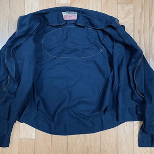 Vintage 1950s Mechanics Jacket Dark Blue Large Back Patch Front Pocket ...