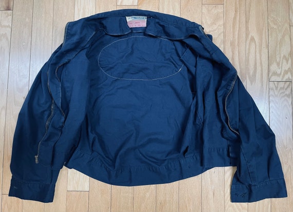 Vintage 1950s Mechanics Jacket Dark Blue Large Back P… - Gem