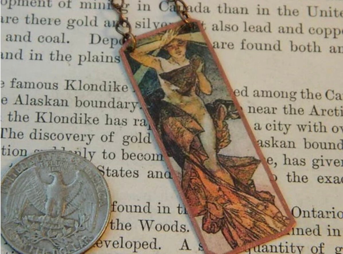 Pendant Necklace Alphonse Mucha the Morning Star 1900s Art - Etsy