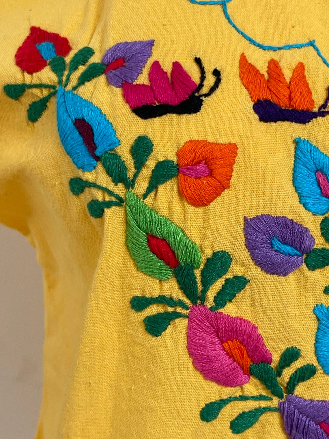 Handmade Mexican Oaxacan Huipil Indigenismo Blouse Cantelope Color ...