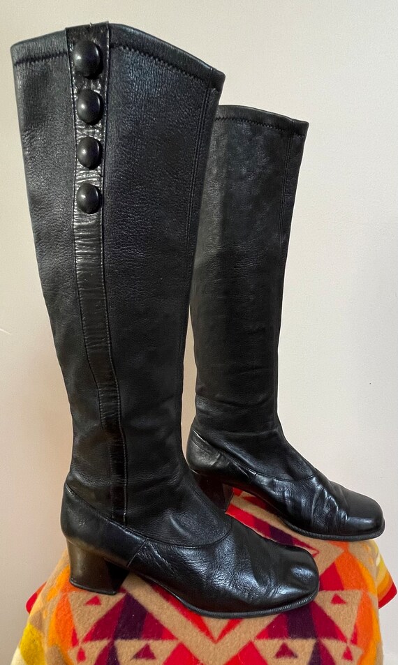 Victorian Style Go Go Boots Style Vintage Italian Bla… - Gem