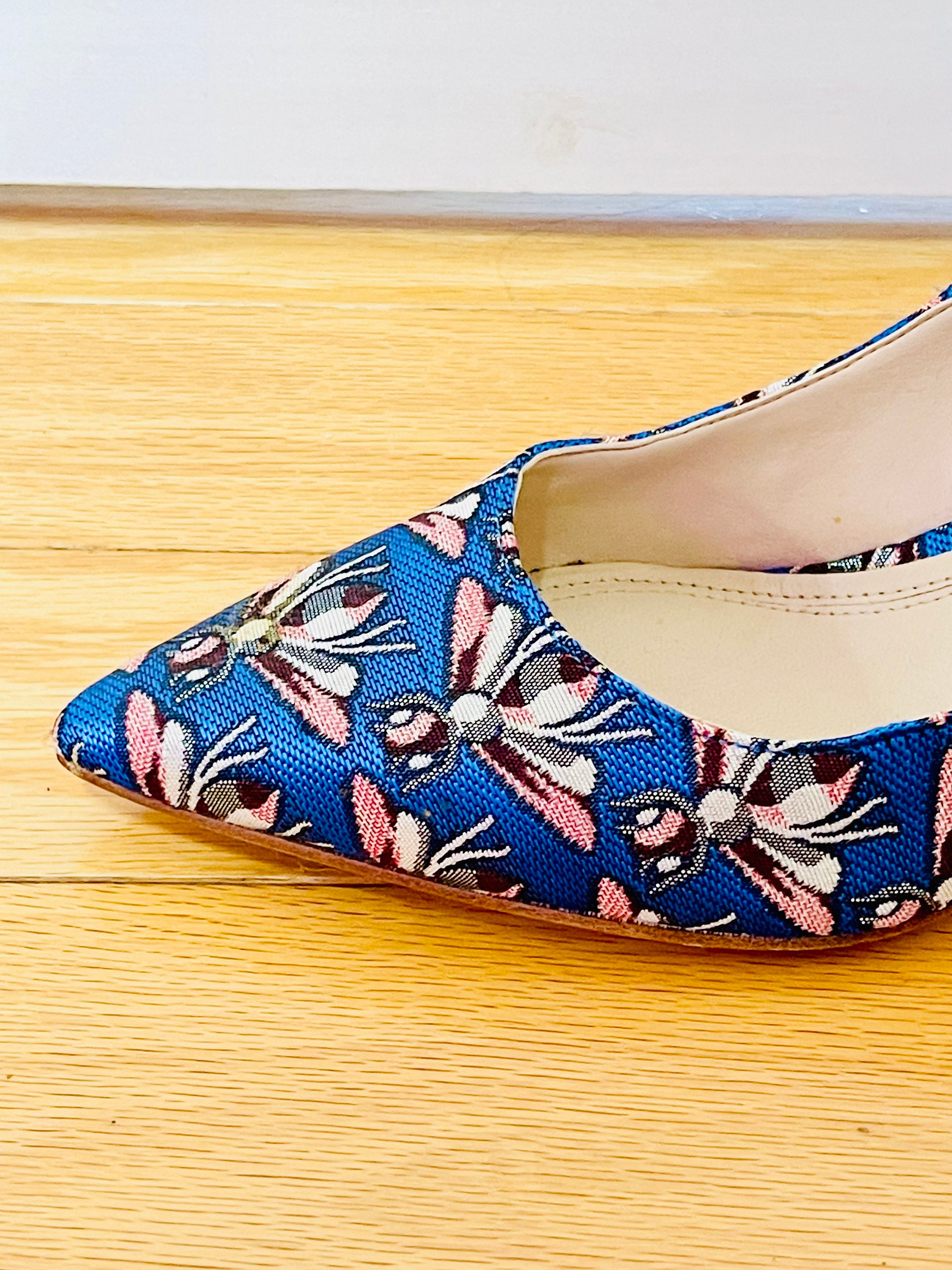 New Brocade Flies Shoes Embroidered Woven Tapestry Brocade Pointed Toes ...