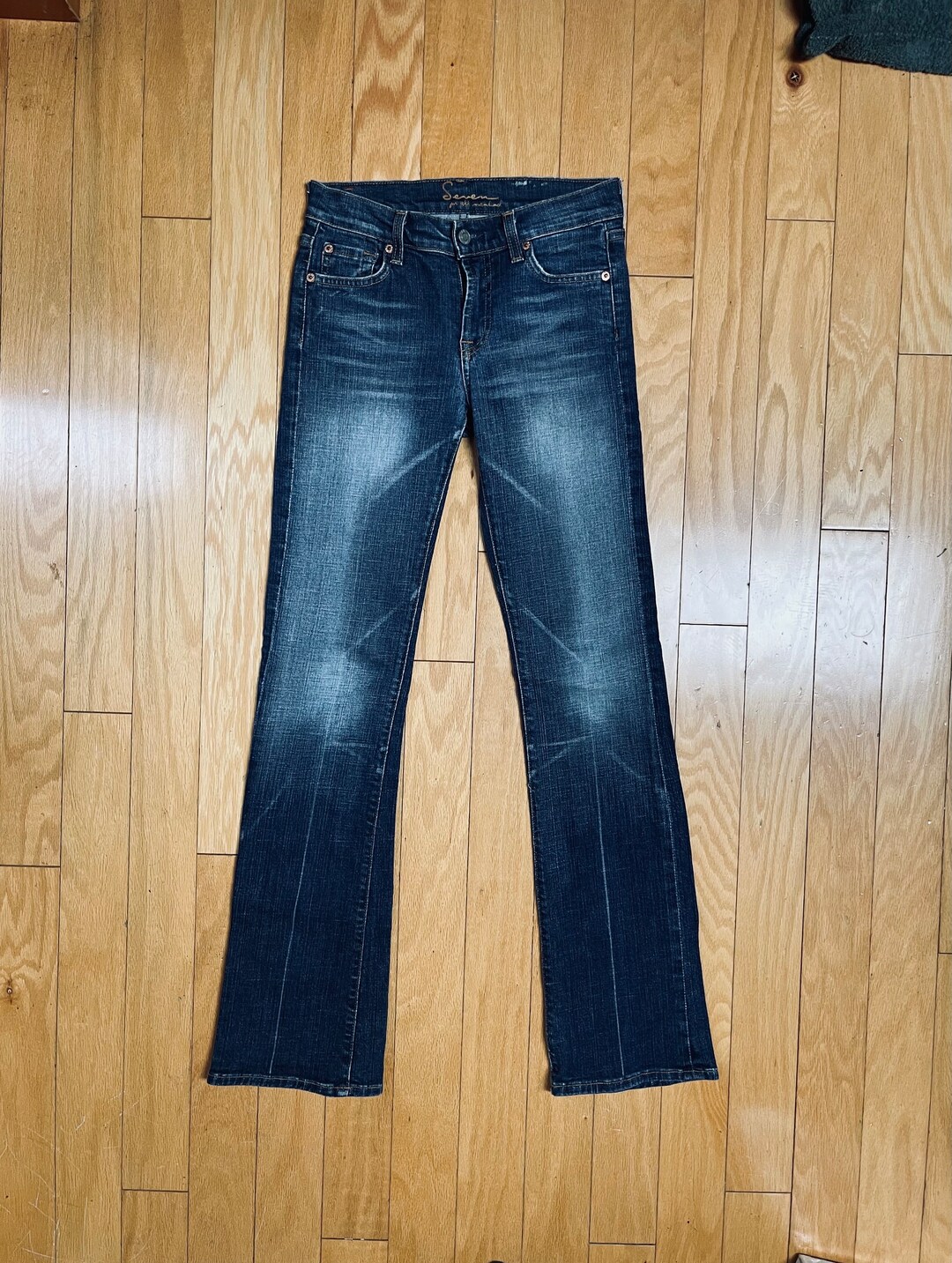 Y2K 7 for All Mankind Blue Denim Jeans Low Waist Classic Bootcut Style ...