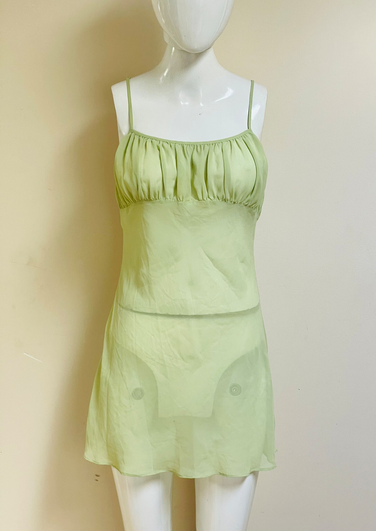 90s Victoria’s Secret Milkmaid Baby Doll Cucumber Green Sheer Nightgown ...