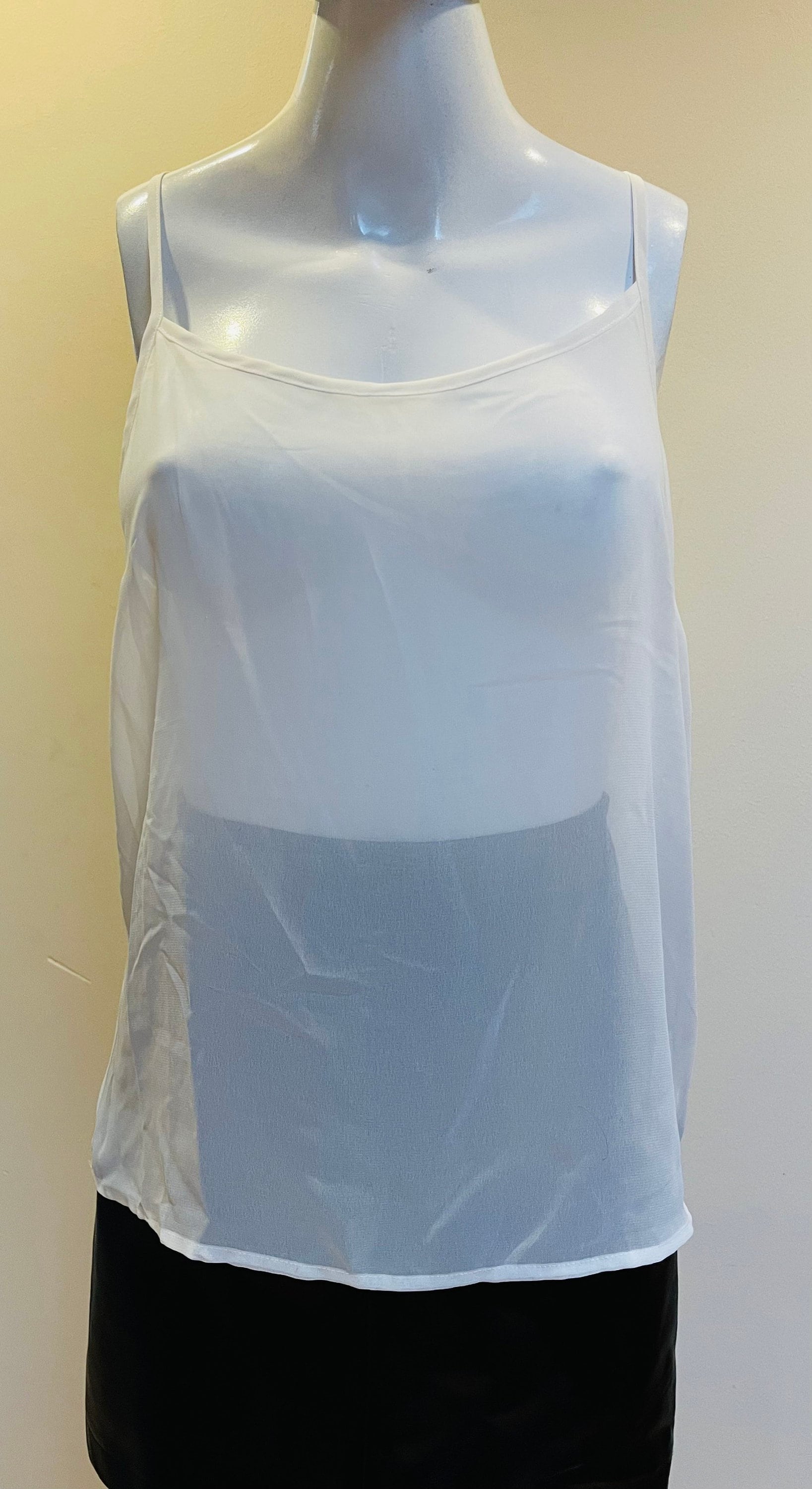 Vintage Floaty Tissue Thin Gossamer Light Sheer White Camisole Top Sexy ...