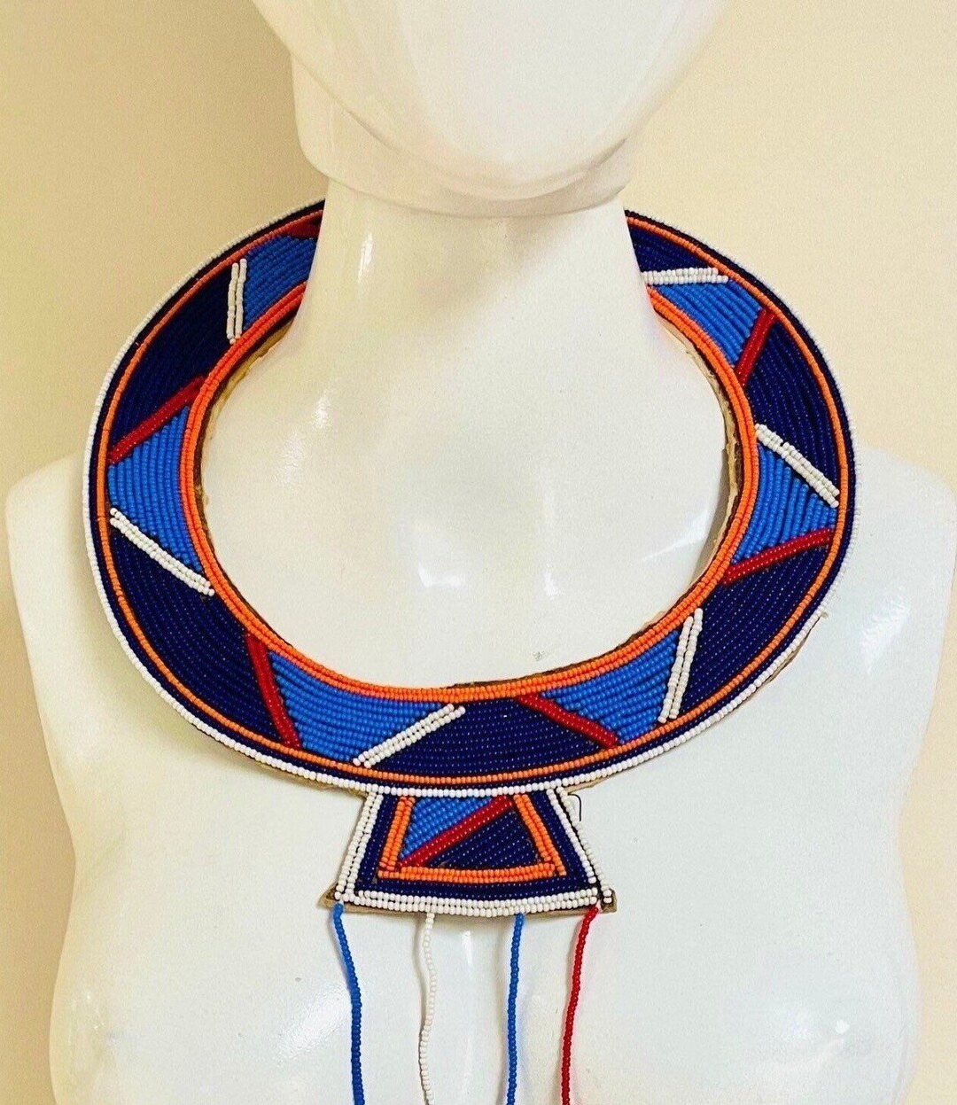 1960s Maasai Wedding Necklace Vintage African Bib Necklace Handmade ...