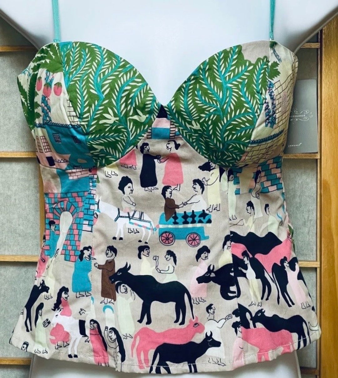 RARE Y2K Cami Tracy Reese plenty Label Gorgeous Camisole Folk Art Print ...