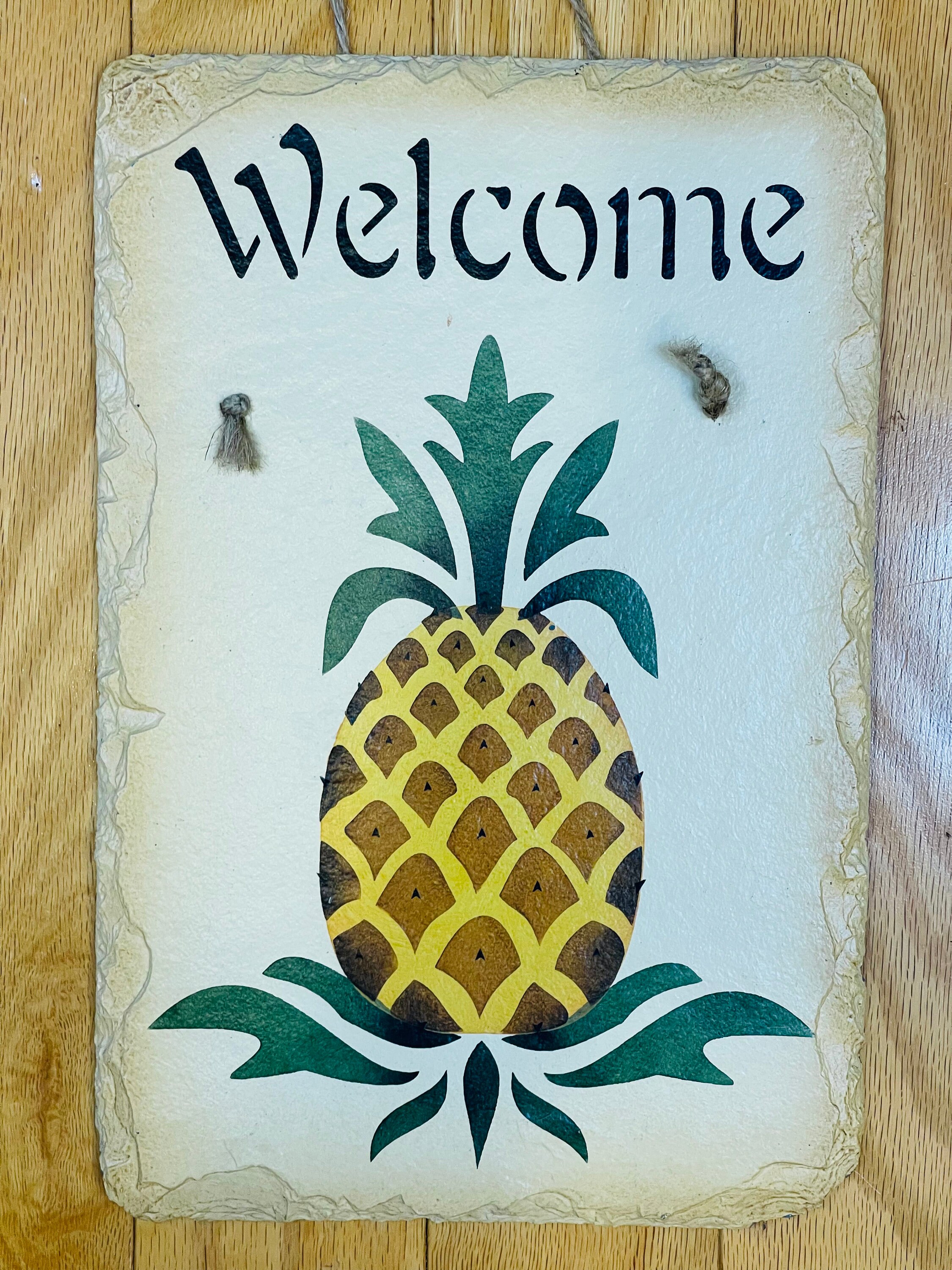Pineapple Welcome Sign Kitchen Foyer Porch Patio Garden Guestroom ...
