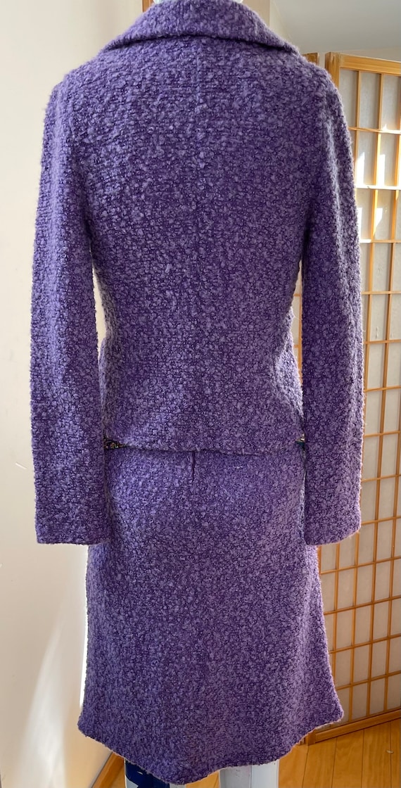 1990s Coco Chanel Inspired Deep Lavender Bouclé Skirt… - Gem