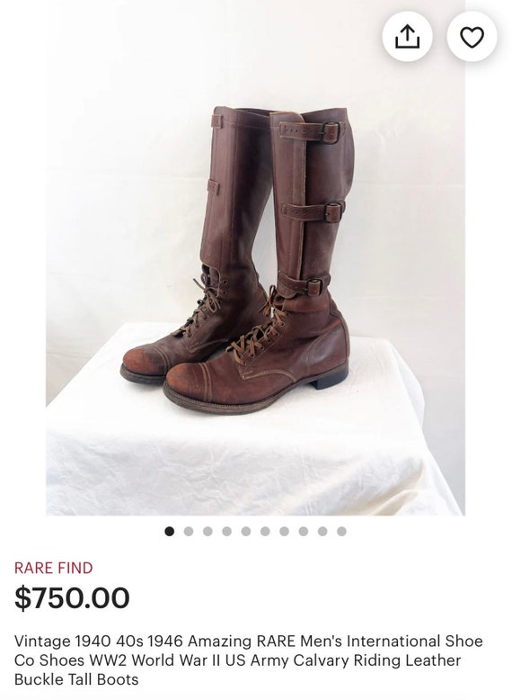 RARE 1990s Italian Army Desert Combat Boots Tan Canva… - Gem