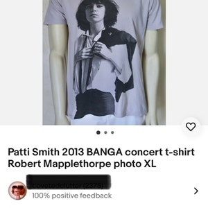 RARE Patti Smith Merch BANGA Tour Concert T-shirt Robert Mapplethorpe ...