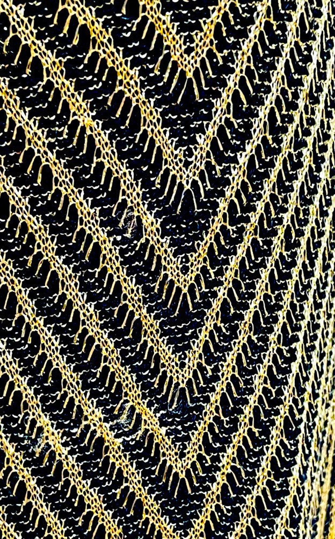 Long Ankle Skirt Sparkly Lurex Style Metallic Gold + Black Chevron Maxi ...