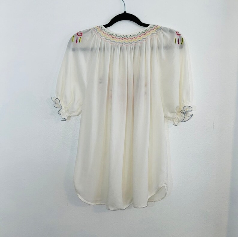 1930s 1940s Hungarian Embroidered Peasant Blouse Semi Sheer Peasant ...