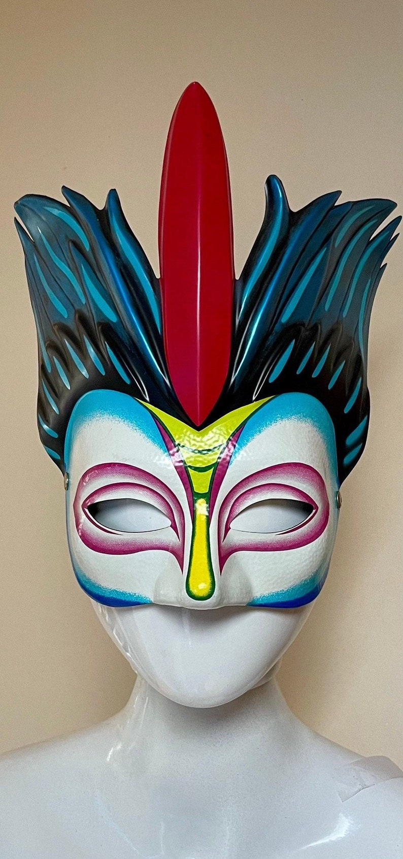 Vintage Cirque Du Soleil Green Lizard Adult Mask 2002 Mystère Show ...