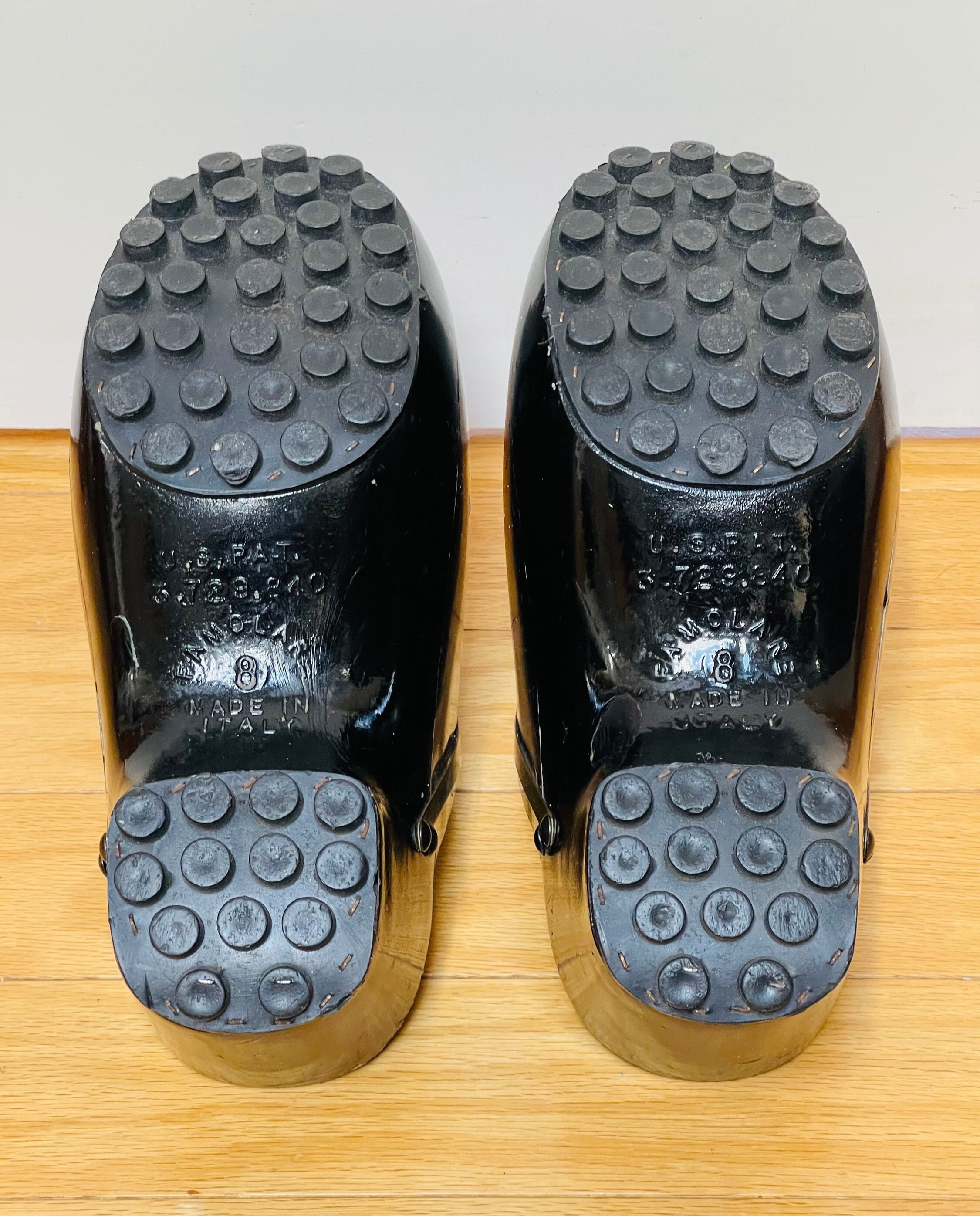 RARE 70s Black Famolare Platform Patent Black Clogs 1973 Famolare ...