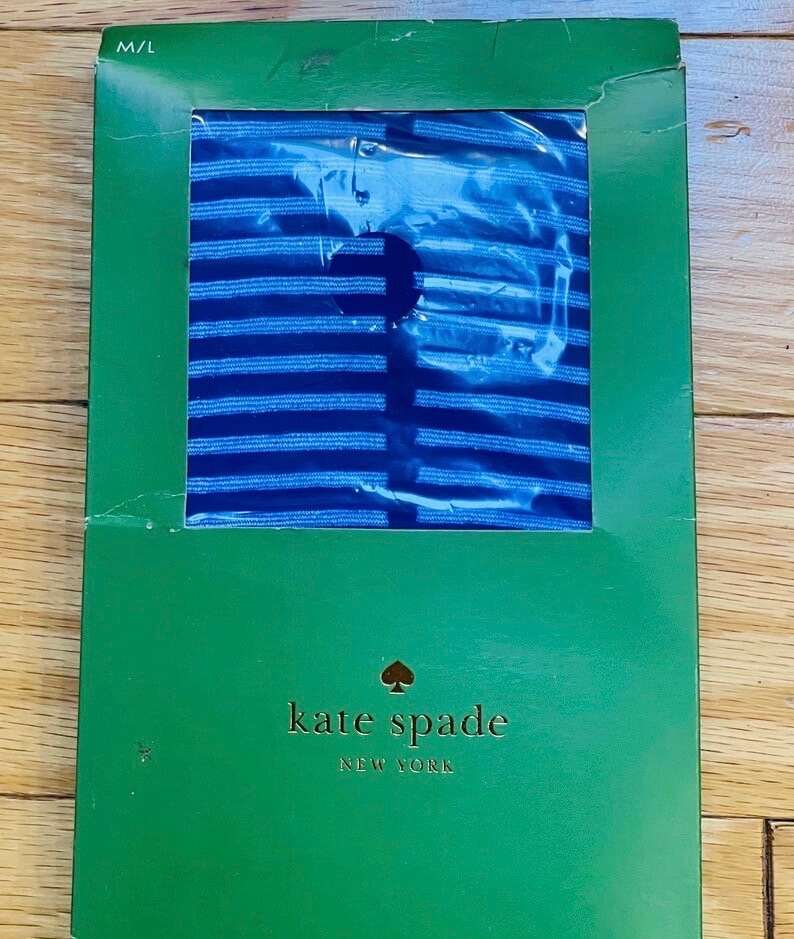 90s Kate Spade Cobalt Blue Textured Tights / Stockings Beautiful Color ...